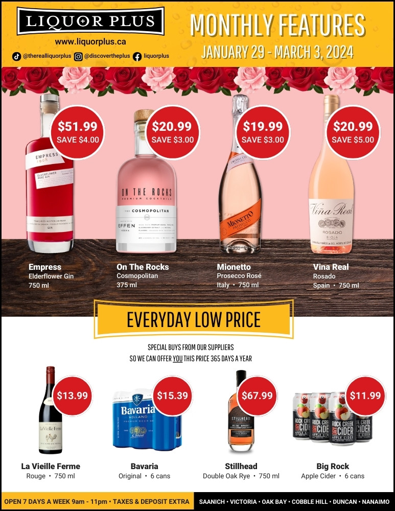 Get Awesome Deals on Cold Beer & Wine in the Liquor Plus Flyer
