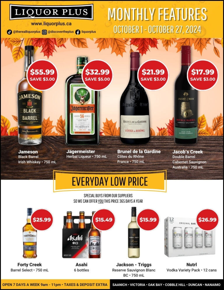 Get Awesome Deals on Cold Beer & Wine in the Liquor Plus Flyer